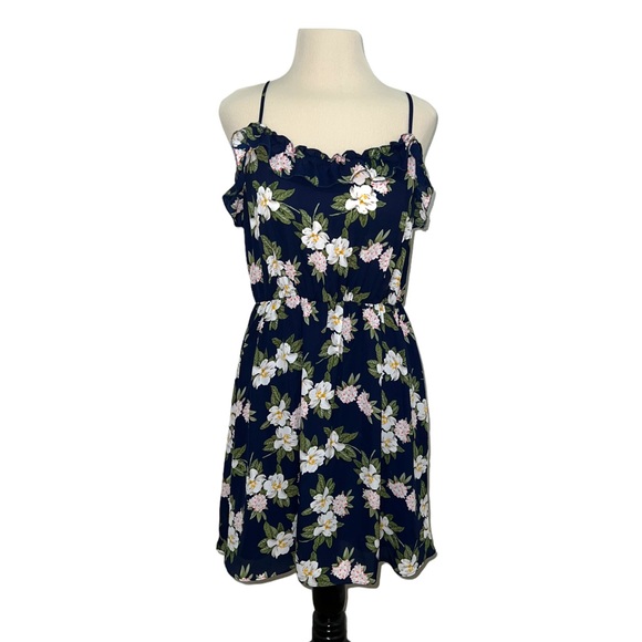DNA couture | Dresses | Dark Blue Floral Dress | Poshmark